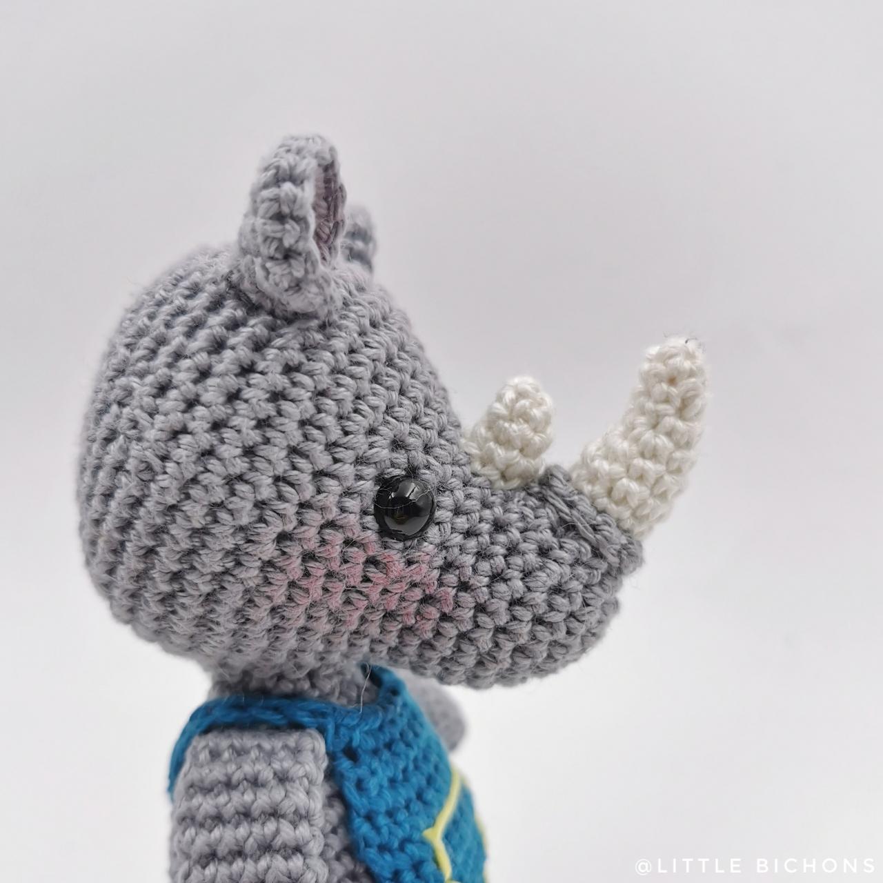 Crochet Pattern: Noam The Mini Rhinoceros on Luulla